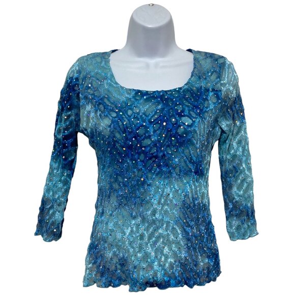 dressbarn | Tops | Womens Medium Lined Top Multicolor Silver Sparkle ...